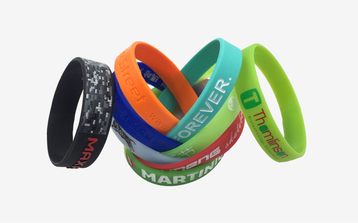 Silicone Wristband Made Of 100 Silicone Rubber With Kinds Of Printing 